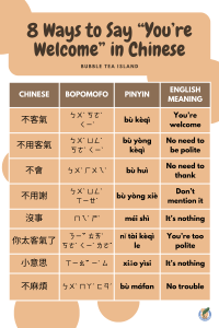 8 Ways to Say “You’re Welcome” in Chinese – Bubble Tea Island