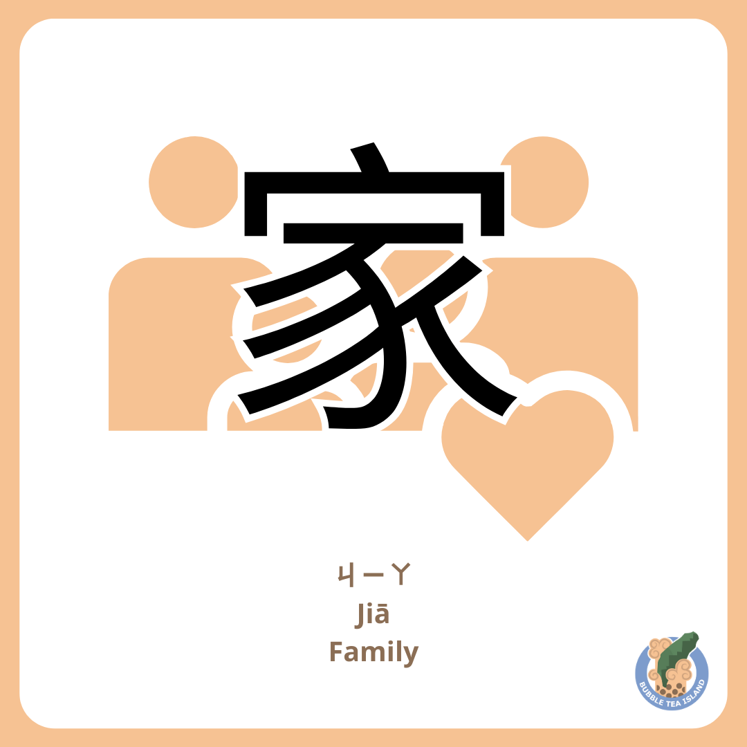 家 | Chinese Character for Family – Bubble Tea Island
