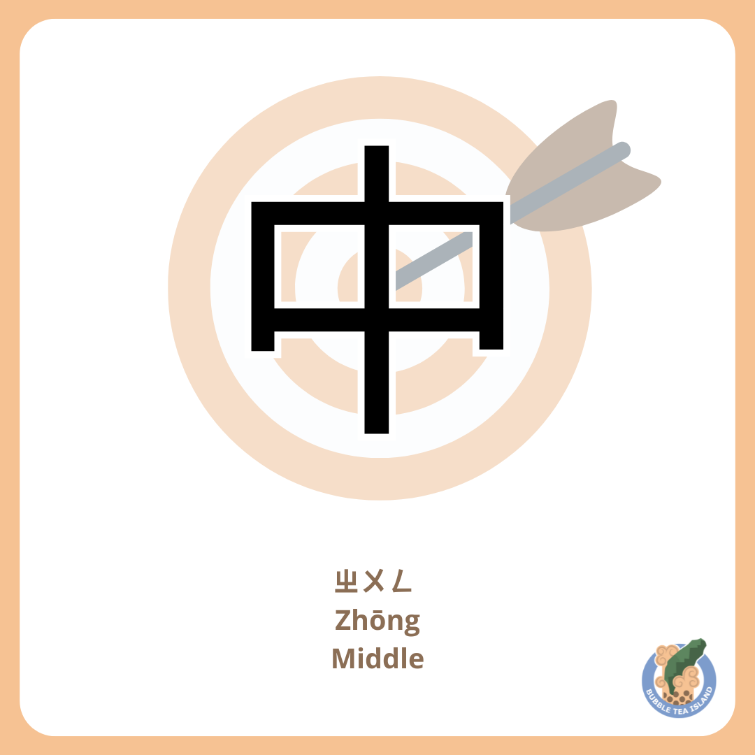 中 | Chinese Character for Middle – Bubble Tea Island