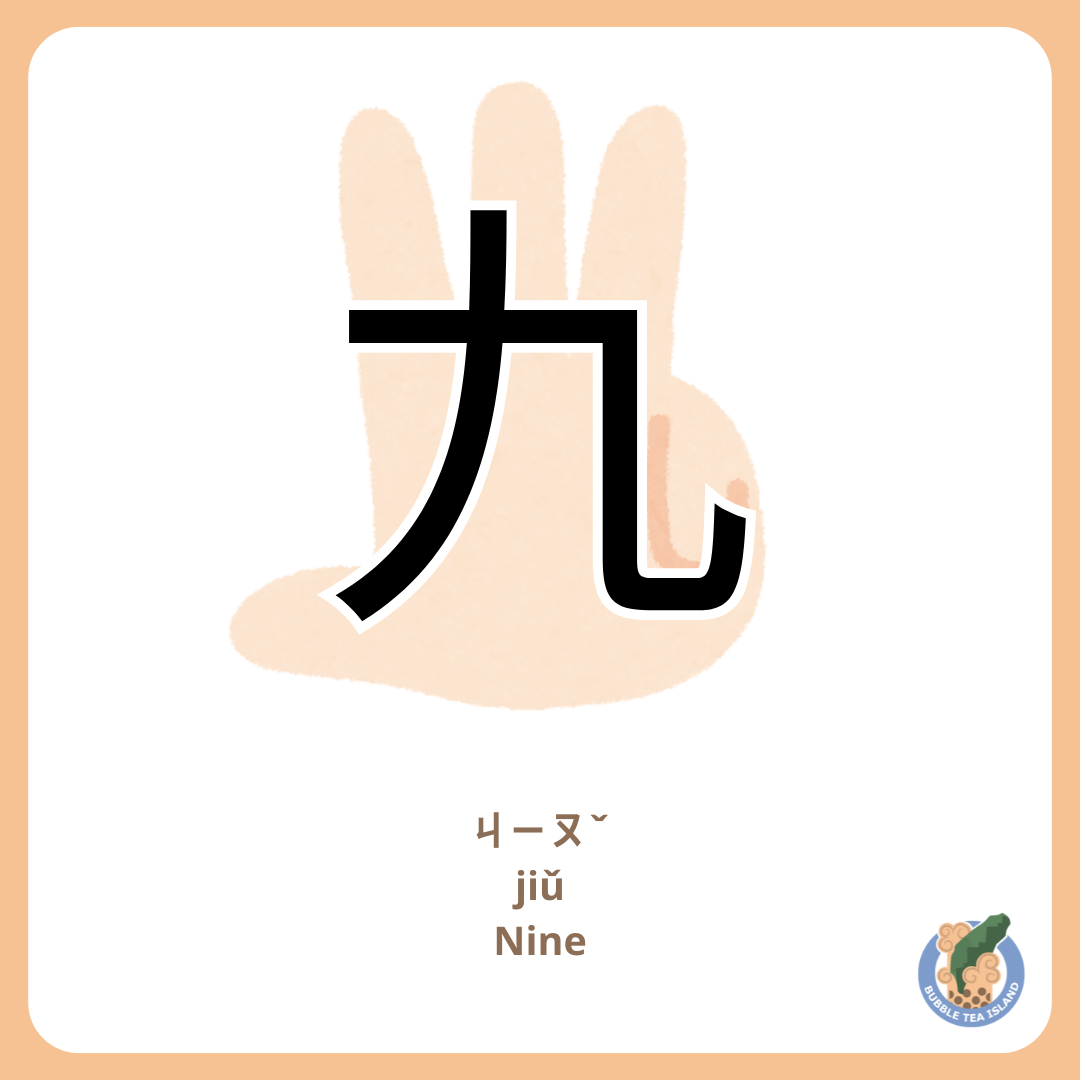 九 | Chinese Character for Nine – Bubble Tea Island